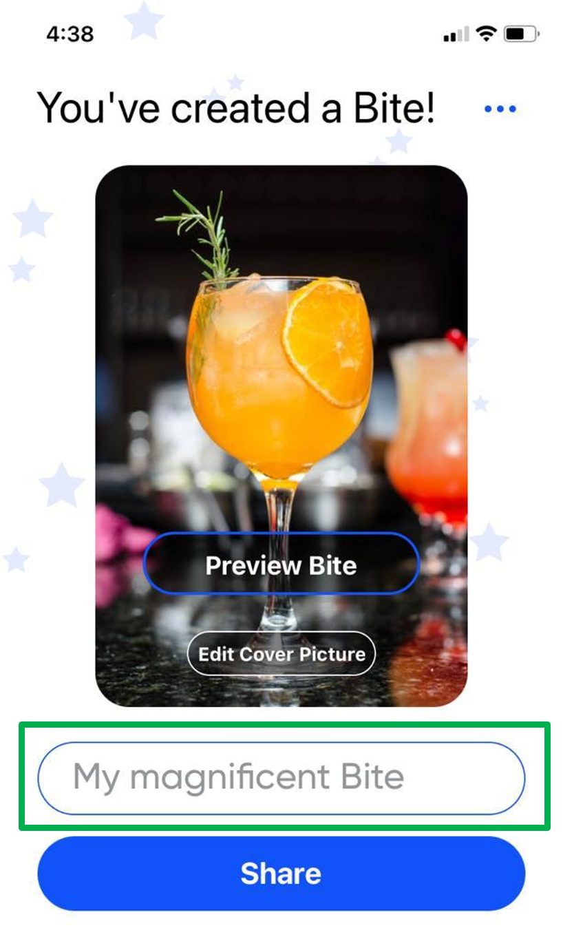 New flow for creating bites - Bites